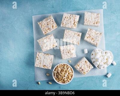 Top view rectangle frame made with different fruits on light green ...