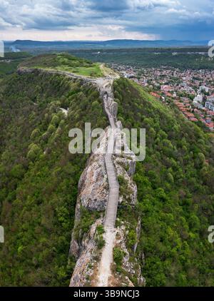 Ovech fortress near Provadia town in Bulgaria. Ancient stone wall with ...
