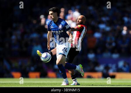 Jacob Greaves of Ipswich Town with the ball during the Sky Bet ...