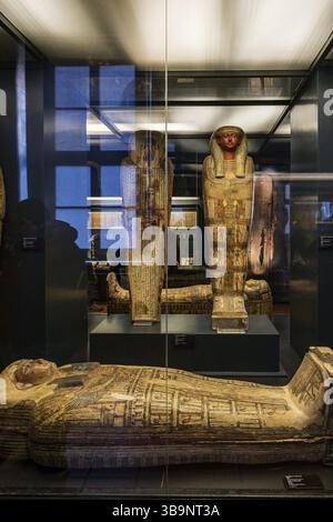 anthropomorphic mummy coffin , wood, Thebes, Late Period, Gregorian ...