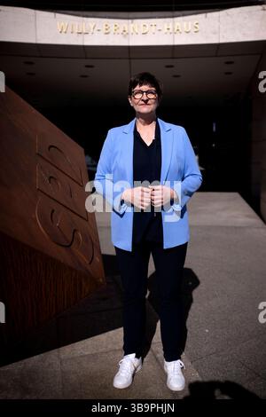 Social Democratic Party co-chairwoman Saskia Esken speaks a special ...