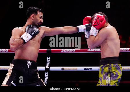 Harris Akbar (left) and Octavian Gratii during the weigh in at the ...