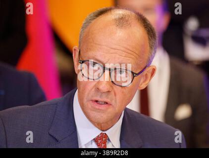 German Chancellor Friedrich Merz attends the cabinet meeting at the ...