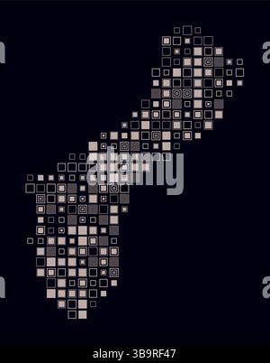 Guam map. Geometric style country outline. Original violet vector ...