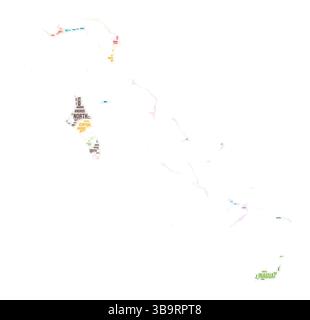 Bahamas map design. Country names in different languages and map shape ...