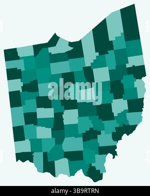 Map of Ohio with counties. A simple state border map with county ...
