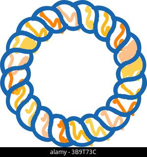 shimenawa ring shintoism icon doodle illustration Stock Vector Image ...