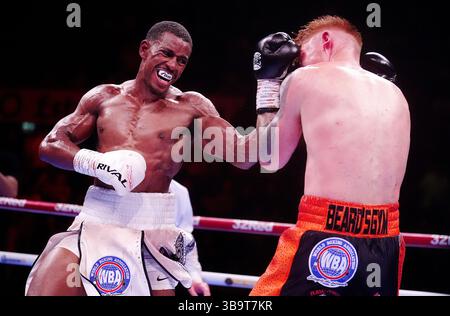 Troy Jones and Ezra Taylor (left) in action during their light ...