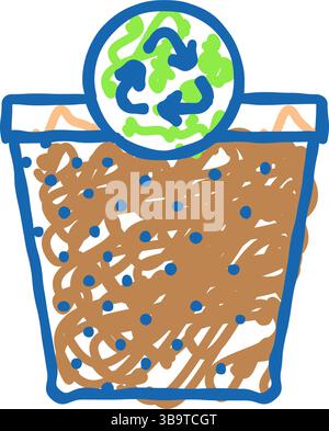 biodegradable materials environmental icon doodle illustration Stock ...
