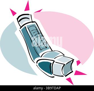 nebulizer inhaler portable cartoon vector illustration Stock Vector ...