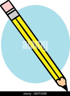 An abstract vector illustration shows a pencil sharpener in cartoon ...
