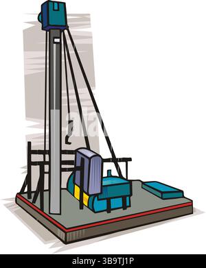 petroleum platform of oil drawn style icon vector illustration design ...