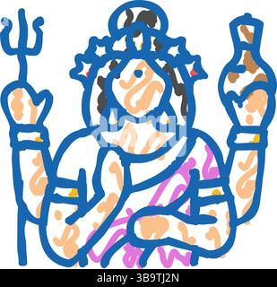 mohini god indian color icon vector illustration Stock Vector Image ...