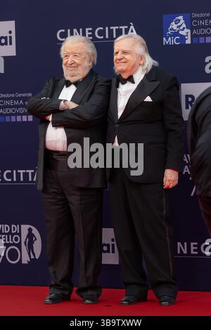 Pupi Avati (l) and Antonio Avati (r) attend the red carpet of David di ...