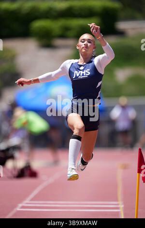 Transgender athlete AB Hernandez of Jurupa Valley celebrates after ...