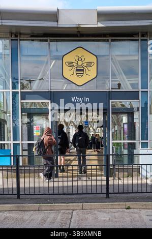 A 'Bee Network' bus in Manchester City Centre. XXXX. Picture date ...