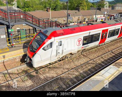 Treforest, Pontypridd, Wales, UK - 29 April 2025: Class 756 tri-mode ...