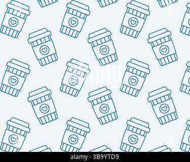 Kitchen pattern linear doodle. Tea party cartoon elements: teapot, cup ...