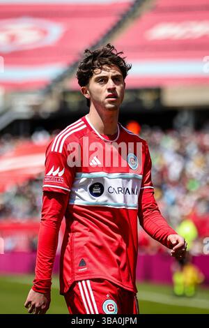 CHICAGO, IL - MAY 10: Brian Gutierrez #17 of Chicago Fire walks off the ...