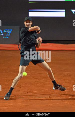 Jannik Sinner (ITA) in action during his match against Alexander Zverev ...