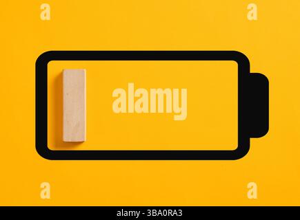 Battery charging indicator and low level battery energy symbol Stock ...