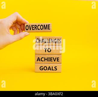 Overcome challenges to achieve goals symbol. Concept words Overcome ...