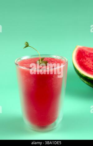 Watermelon sweet smoothie detox in the glass Stock Photo - Alamy