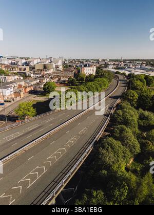 Gateshead UK: 10th May 2025: Gateshead City Centre skyline. Sunny day ...