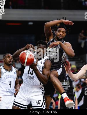 During the first leg Super league basketball playoffs semi finals ...