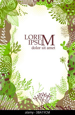 Vector illustration invitation card with decorative flower frame hand ...