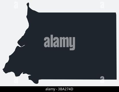 Vector map Equatorial Guinea. Isolated vector Illustration. Black on ...