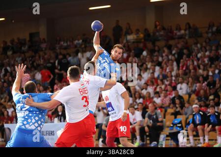 Rijeka, Croatia. 11th May, 2025. Marin Sipic of Croatia is challenged ...