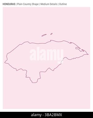 Honduras vector country map outline Stock Vector Image & Art - Alamy