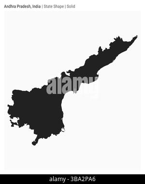 Andhra Pradesh, India. Simple vector map. State shape. Outline style ...