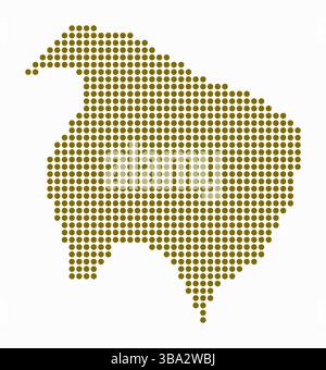 Norfolk Island dotted map. Digital style map of the country on dark ...