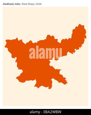 Jharkhand map. Just a simple border map. Shape of the state. Flat blank Jharkhand outline ...