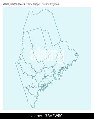 Simple map of Maine state of United States and location on USA map ...