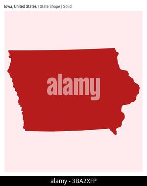 Iowa, United States. Simple vector map. State shape. Outline Regions ...