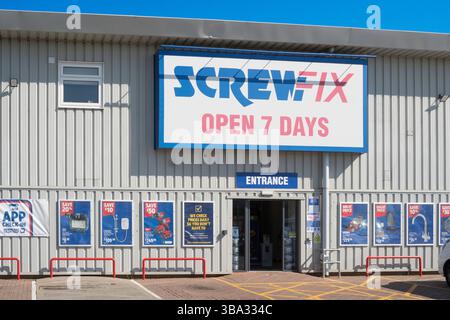A ScrewFix logo on a storefront in Bayswater, west London. Picture date ...