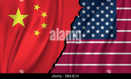 USA and China trade world map chart, vector illustration Stock Vector ...
