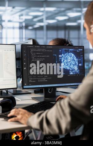 Admin implementing cybersecurity measures to protect data center assets ...