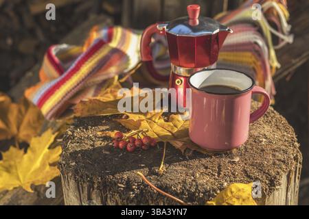 Multicolored maple leaves on a wooden background. Copy space Stock ...