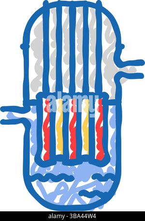 reactor nuclear energy icon doodle illustration Stock Vector Image ...