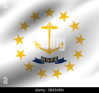 Flag of Rhode Island. Rhode Island flag official colors and proportion ...