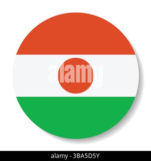 Niger icon. Round logo with country map and title. Stylish Niger badge ...