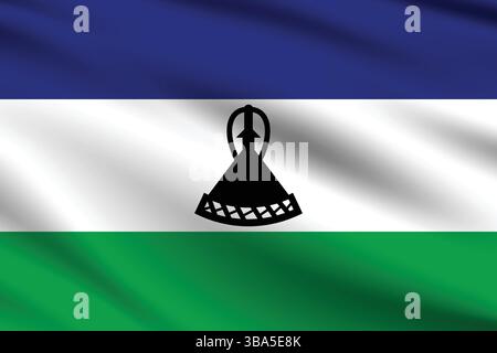 Flag of Lesotho. Lesotho flag official colors and proportion digital ...