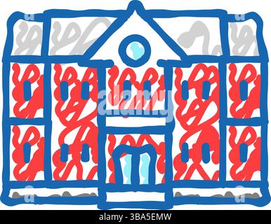 facility school building icon doodle illustration Stock Vector Image ...
