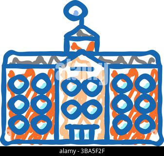 primary school building icon doodle illustration Stock Vector Image ...