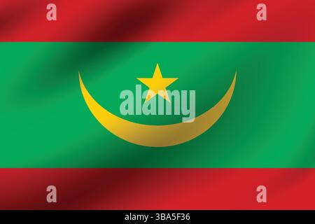 Flag of Mauritania. Mauritania flag official colors and proportion ...