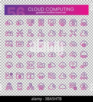 Cloud computing with download arrow gradient style icon design ...